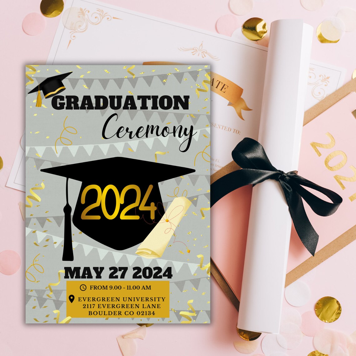 Graduation Annoucnement, Graduation Invitation, College Graduation ...