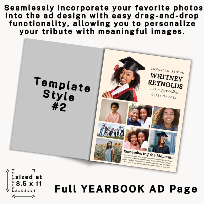 Yearbook Tribute, Full Page Yearbook Ads, Yearbook Ad Template ...