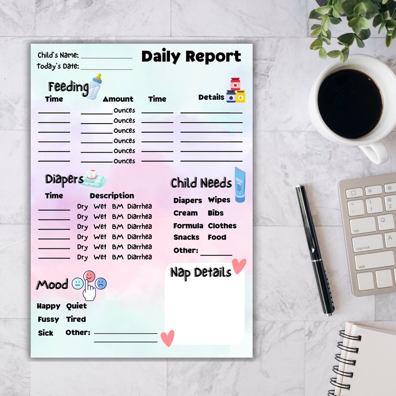 Daycare Daily Log, Childcare Management, Daycare Daily Report ...
