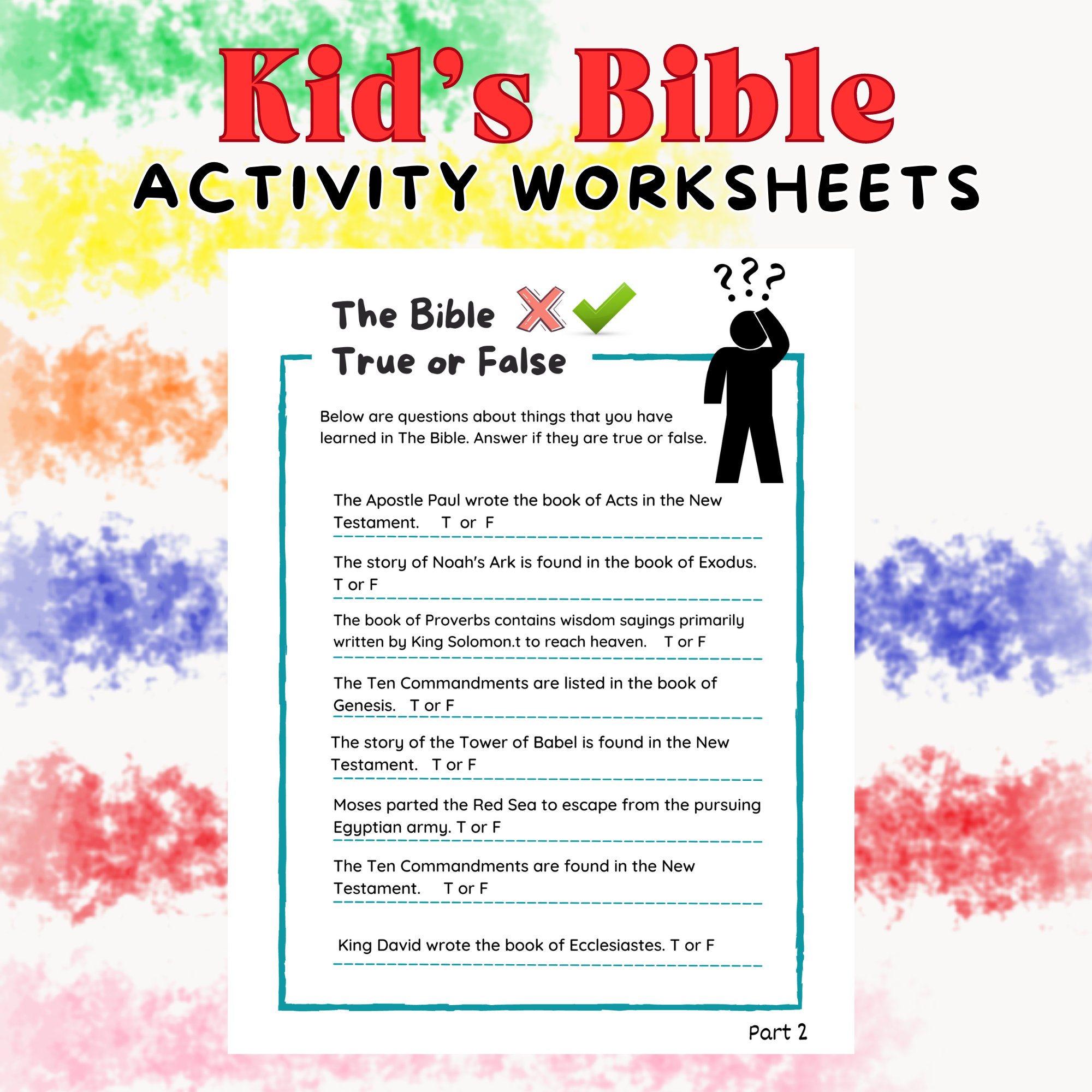 Christian Worksheets, Bible Worksheet, Sunday School, Bible Study ...