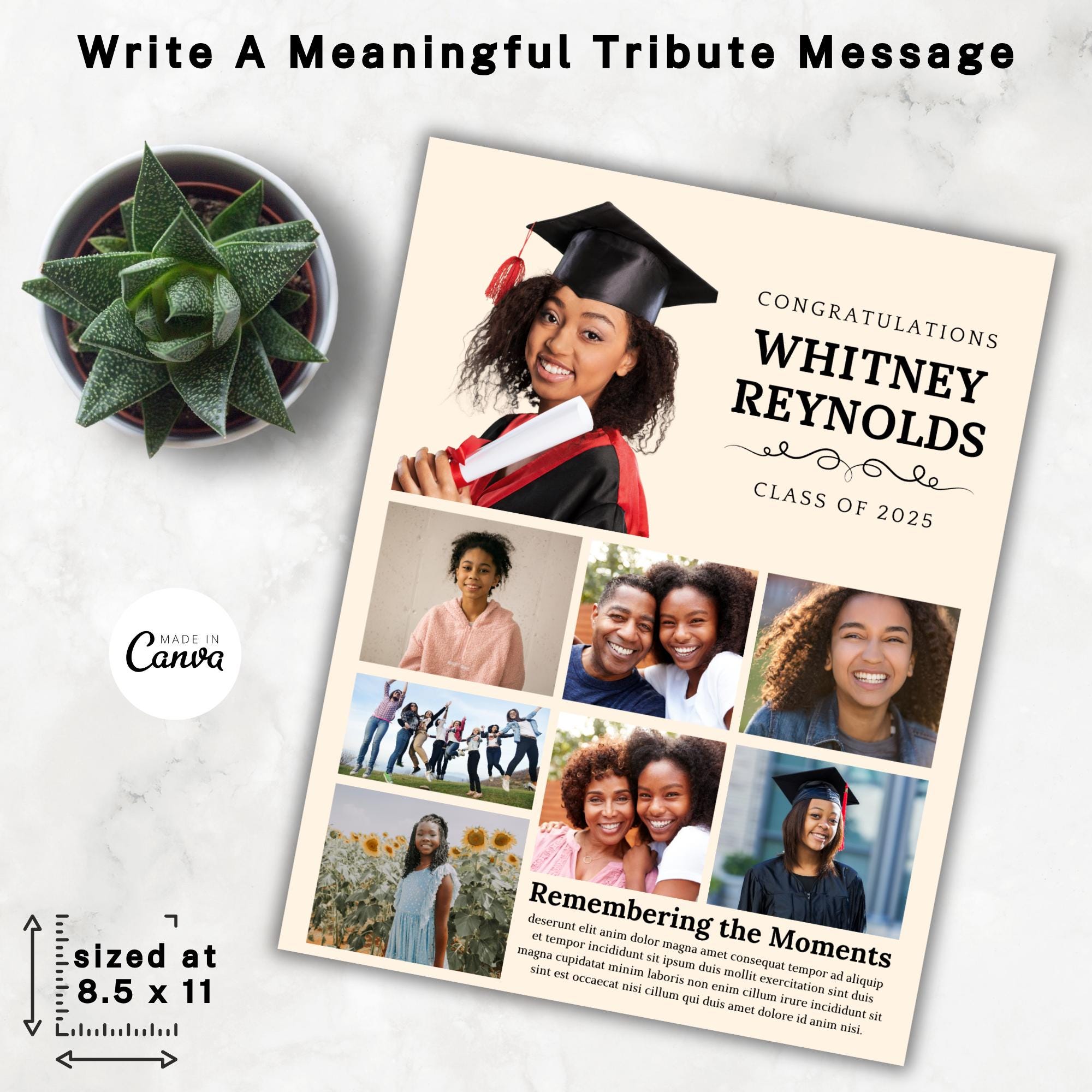 Yearbook Tribute, Full Page Yearbook Ads, Yearbook Ad Template ...