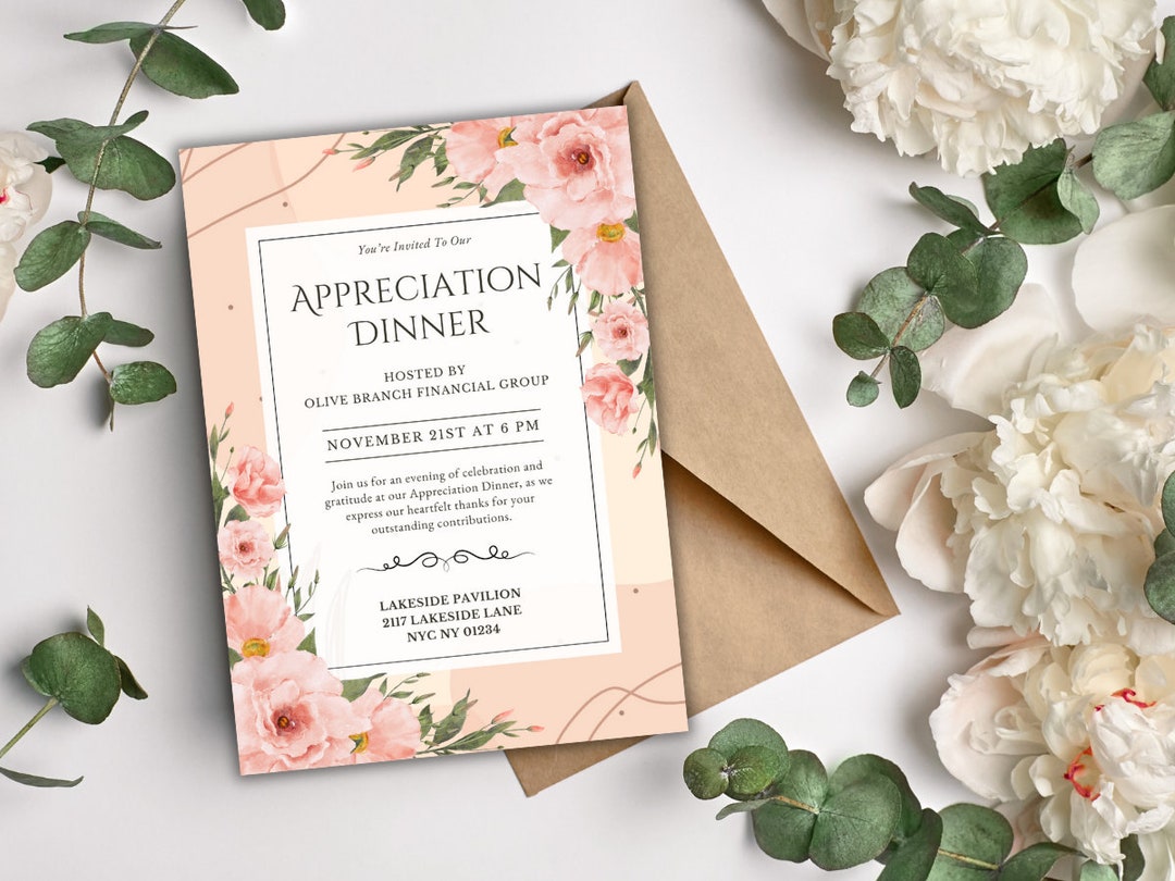 Appreciation Dinner Invitation, Dinner Party, Employee Appreciation ...