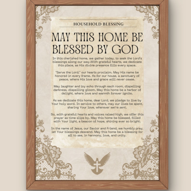 Household Blessing, New Home Blessing, Housewarming Blessing, Christian ...