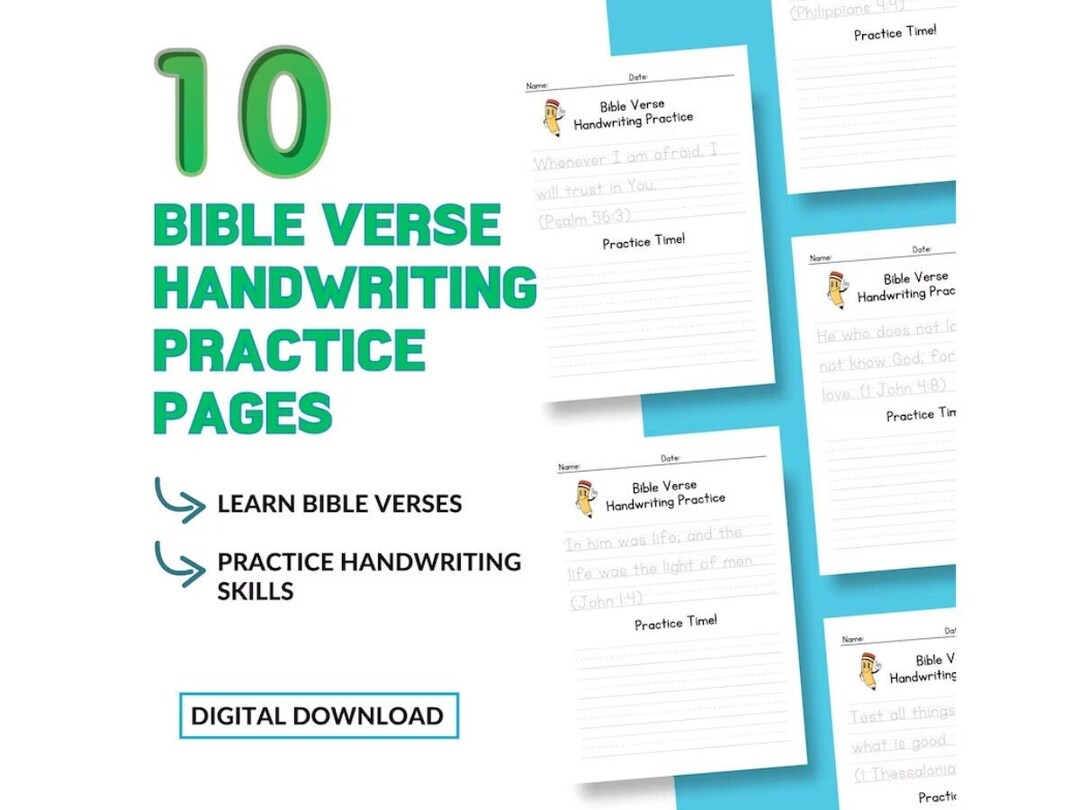 Bible Verses Kids, Handwriting Practice Sheets, Handwriting Practice ...