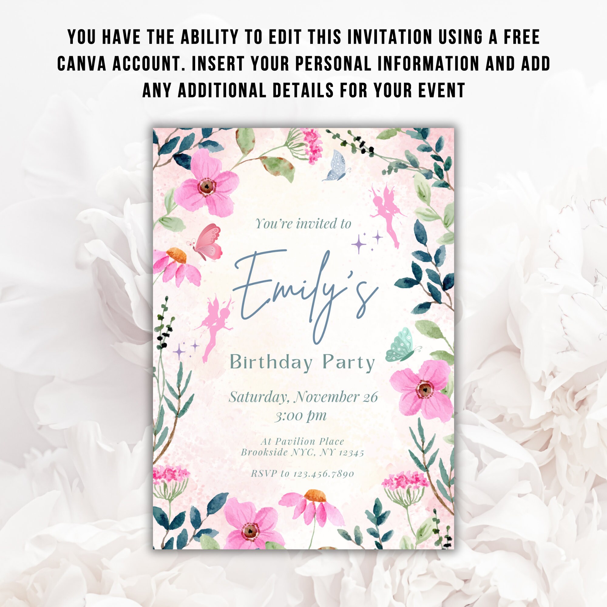 Fairy Party Invitation, Fairy Birthday Invitation, Fairy Birthday ...