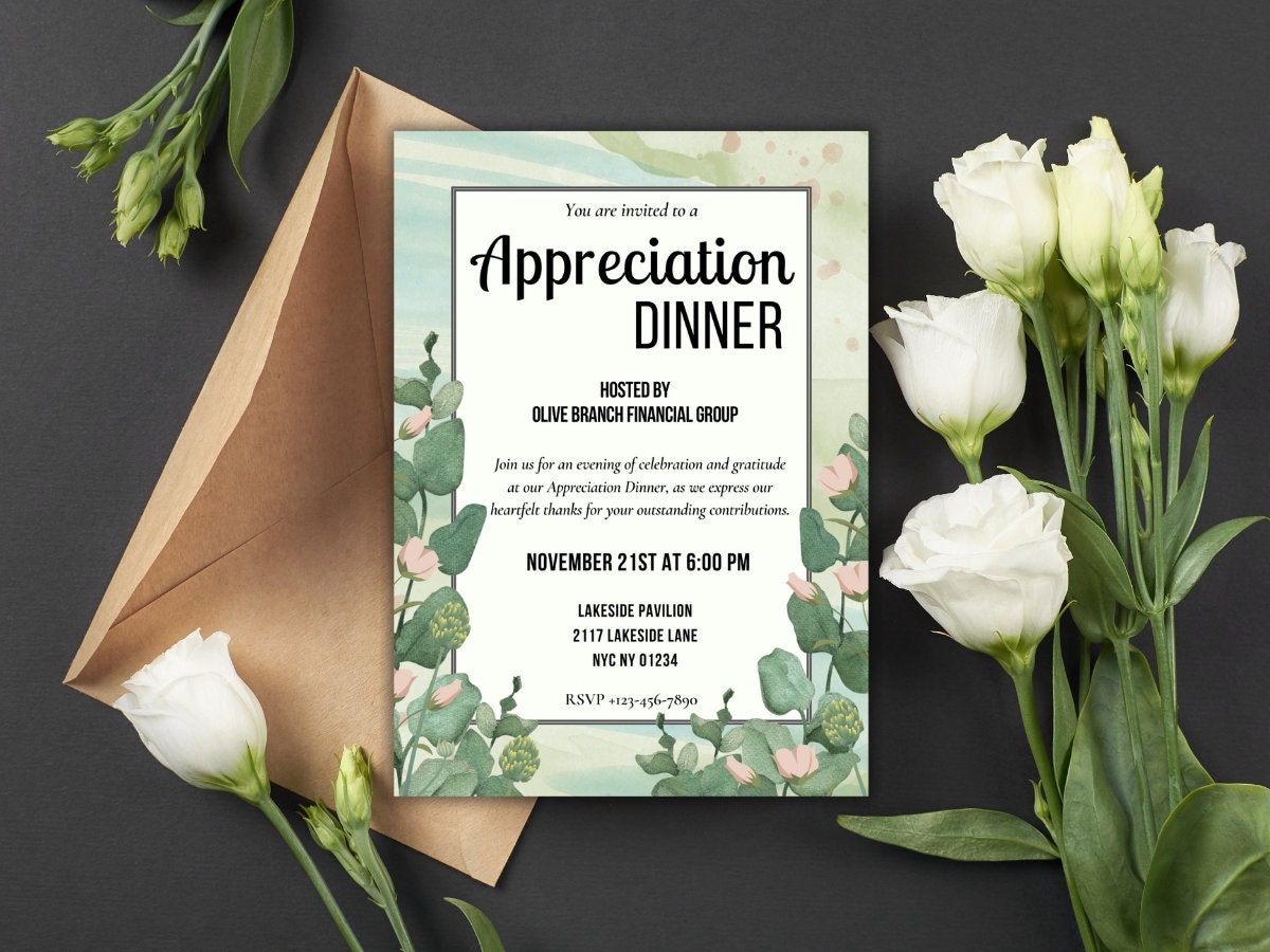 Appreciation Dinner Invitation Staff Appreciation Dinner Party Employee ...
