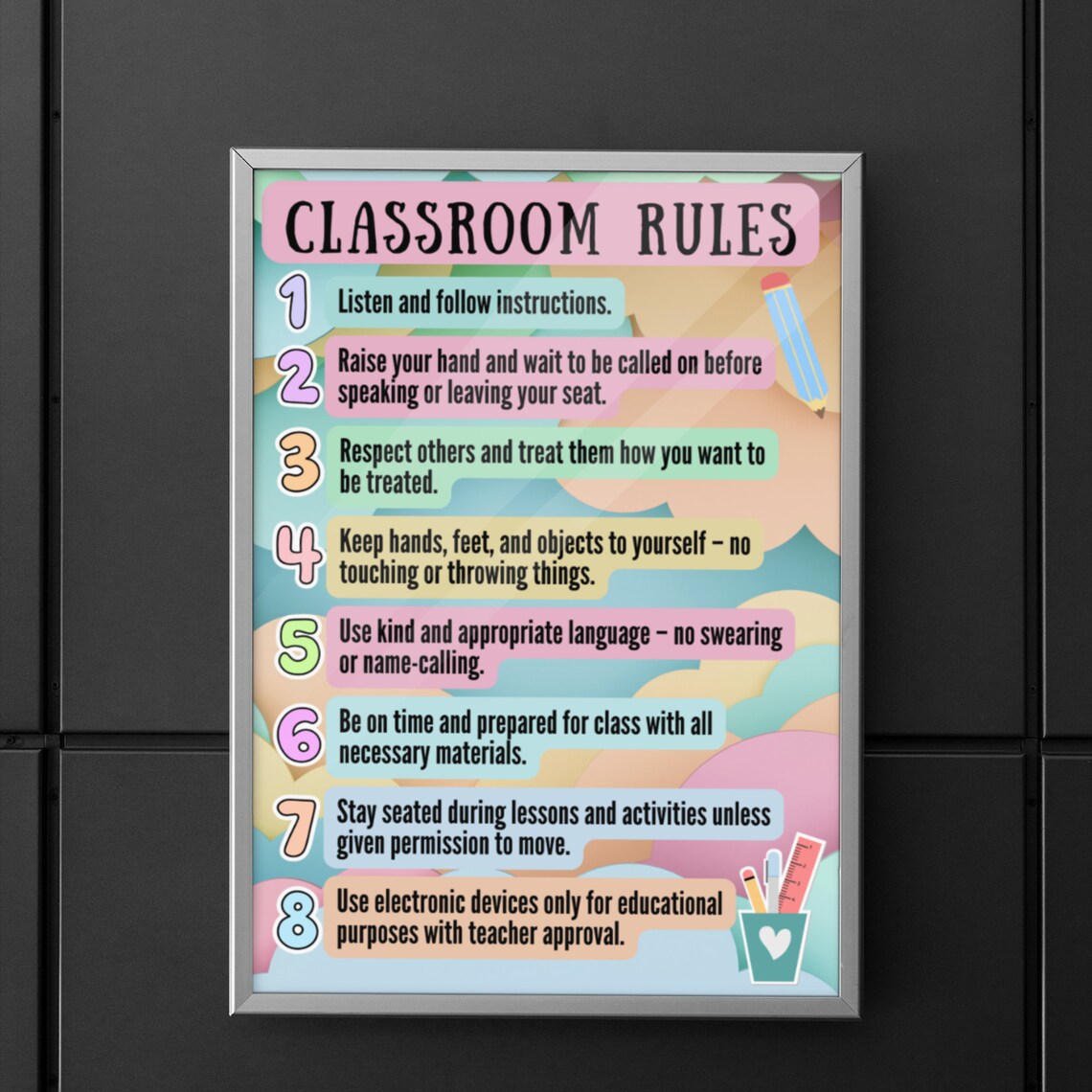 Classroom Rules Poster, Classroom Decor, Class Rules, Classroom Poster ...