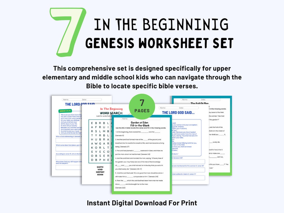 Kids Bible Study Printable, Sunday School Printable, Sunday School ...