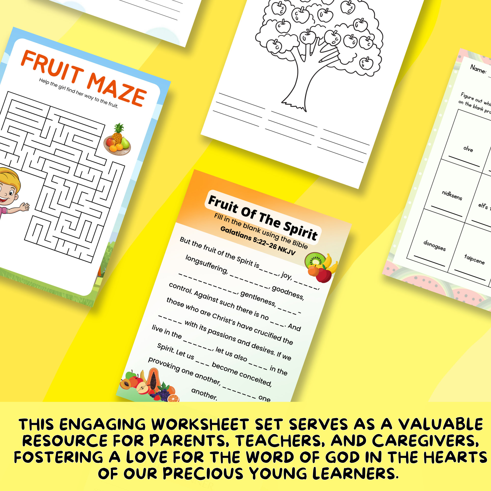 Fruit of the Spirit, Bible Study Printable, Sunday School, Sunday ...