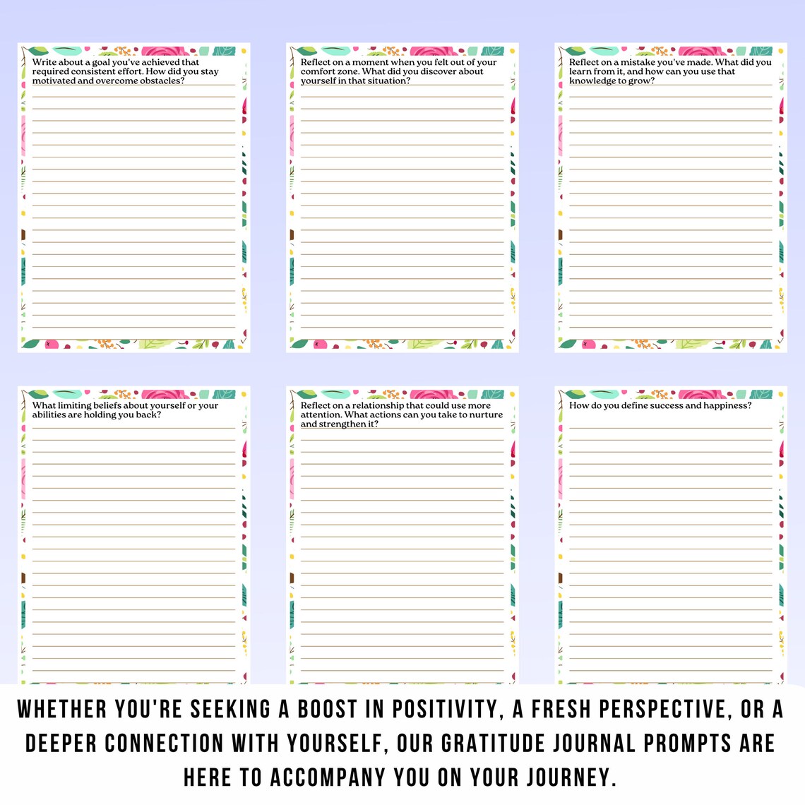 Gratitude Journal Printable, Gratitude Journal for Women, Mindfulness ...
