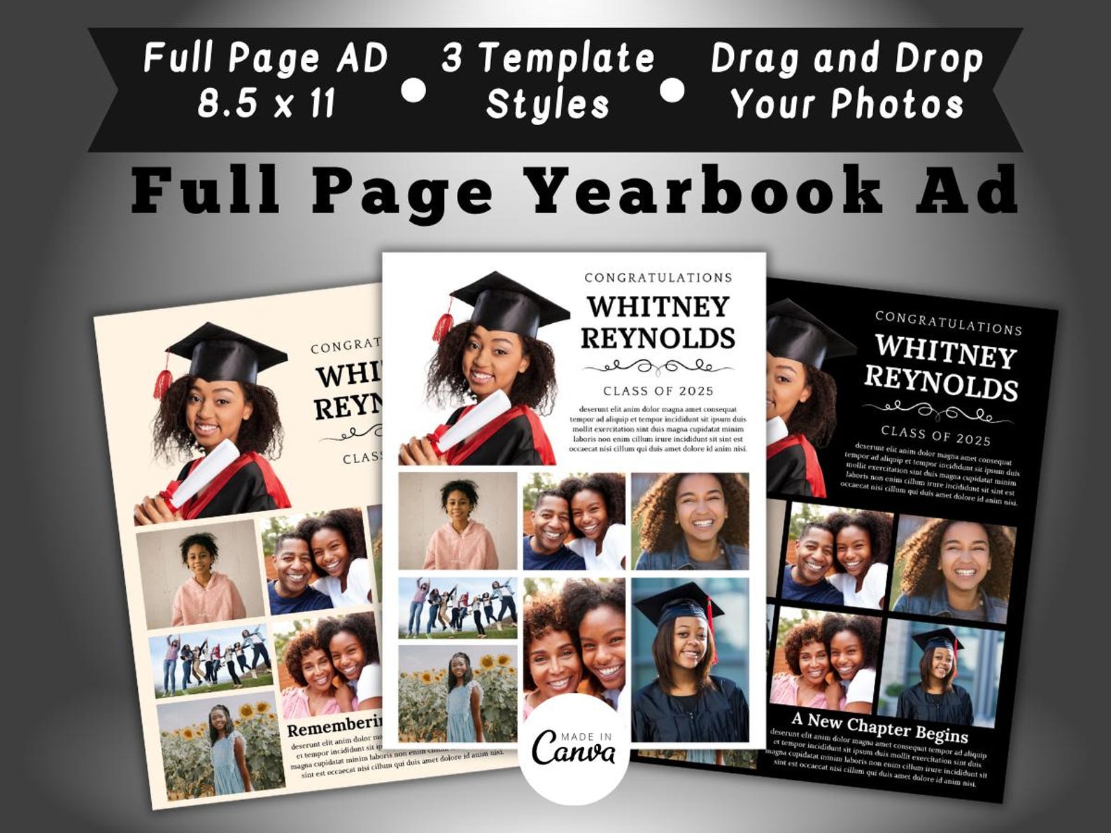 Yearbook Tribute, Full Page Yearbook Ads, Yearbook Ad Template ...