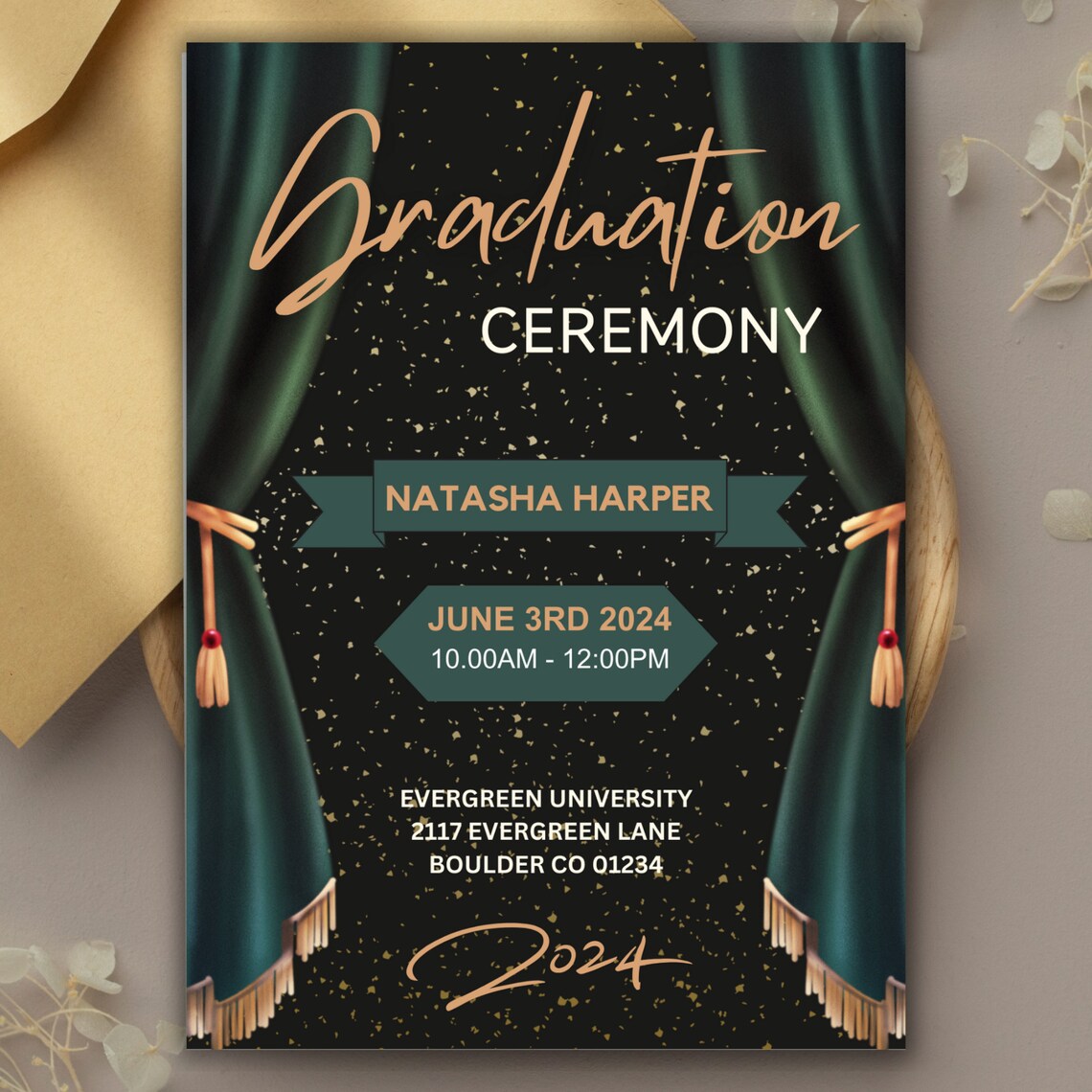 Graduation Invitation Template, Graduation Annoucement, College ...