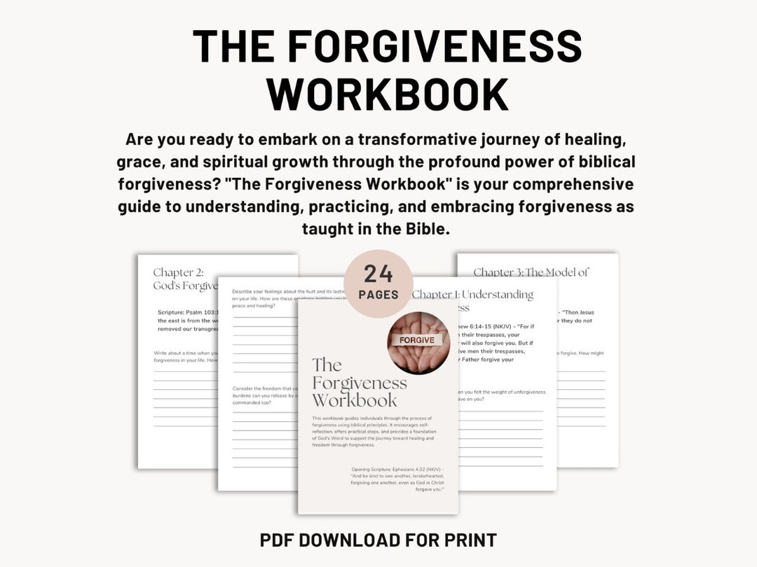 Forgiveness Topical Bible Study Printable Workbook (digital Download ...
