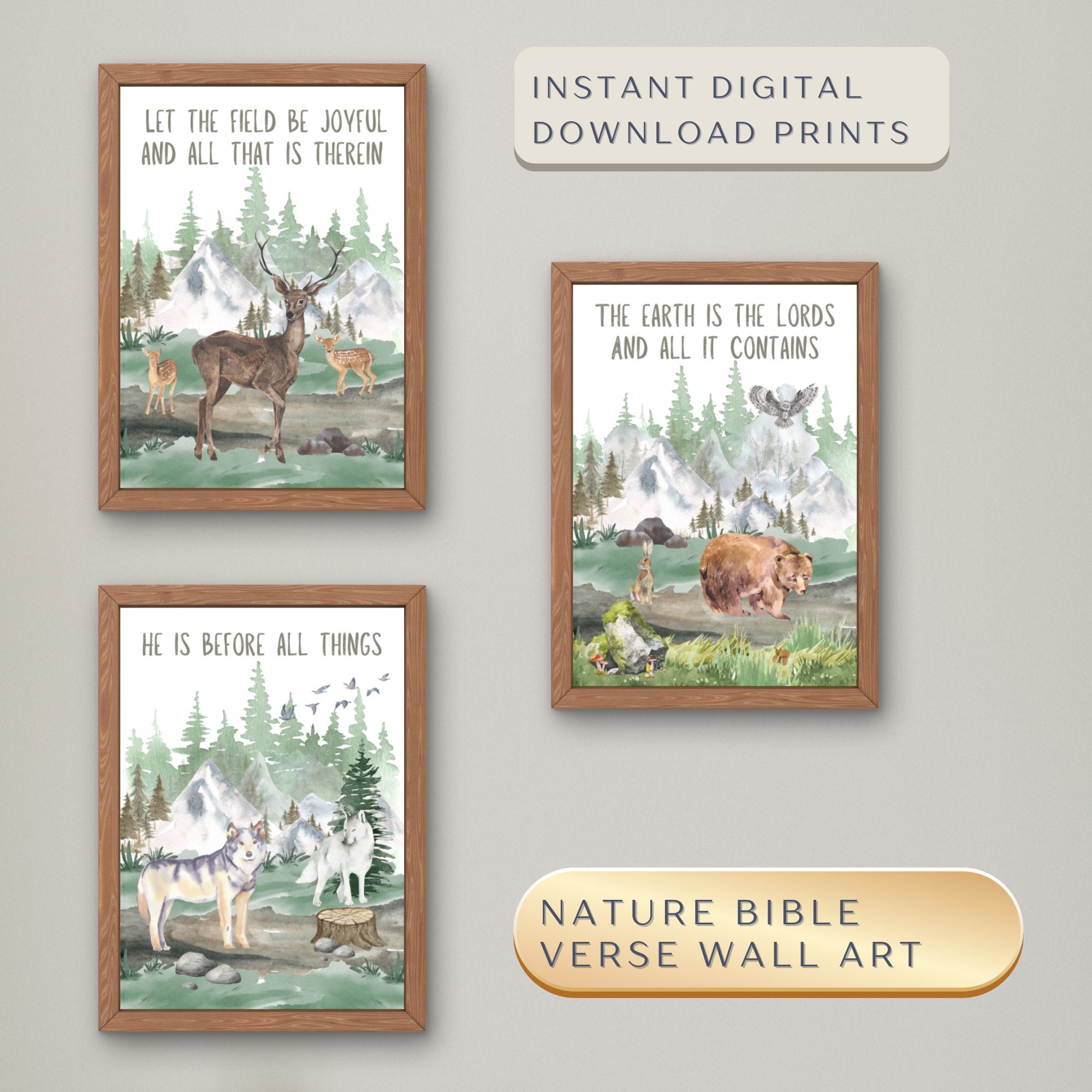 Christian Wall Art Large, Christian Fine Art, Woodland Theme Nursery ...