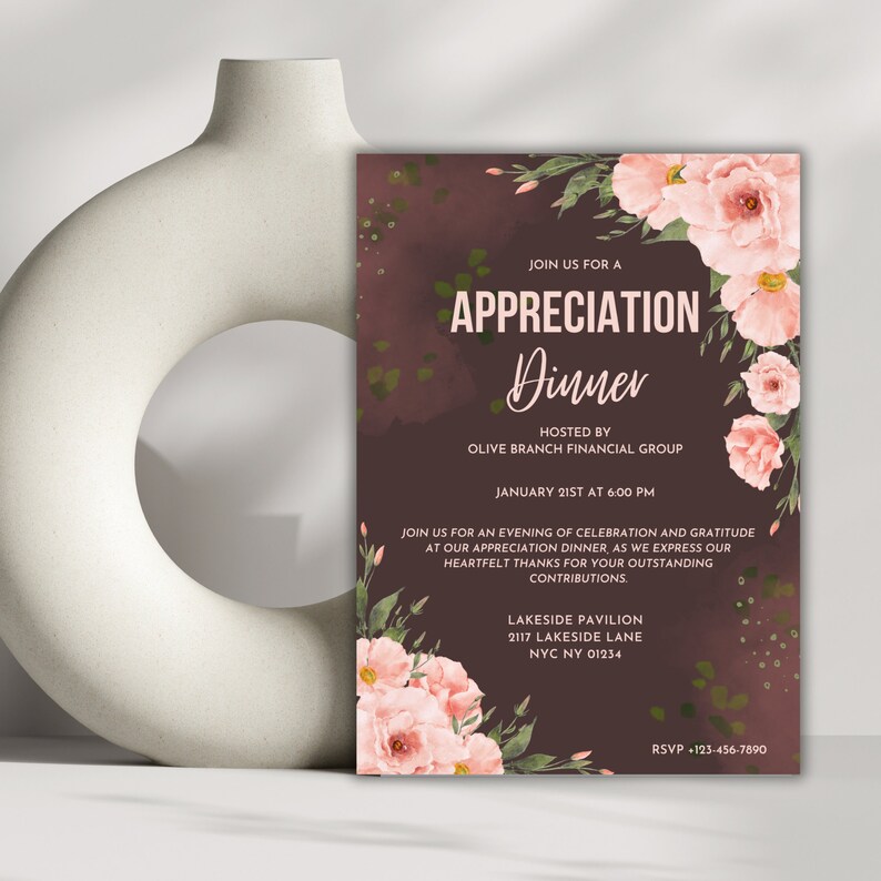 Appreciation Dinner Invitation, Dinner Party, Employee Appreciation ...