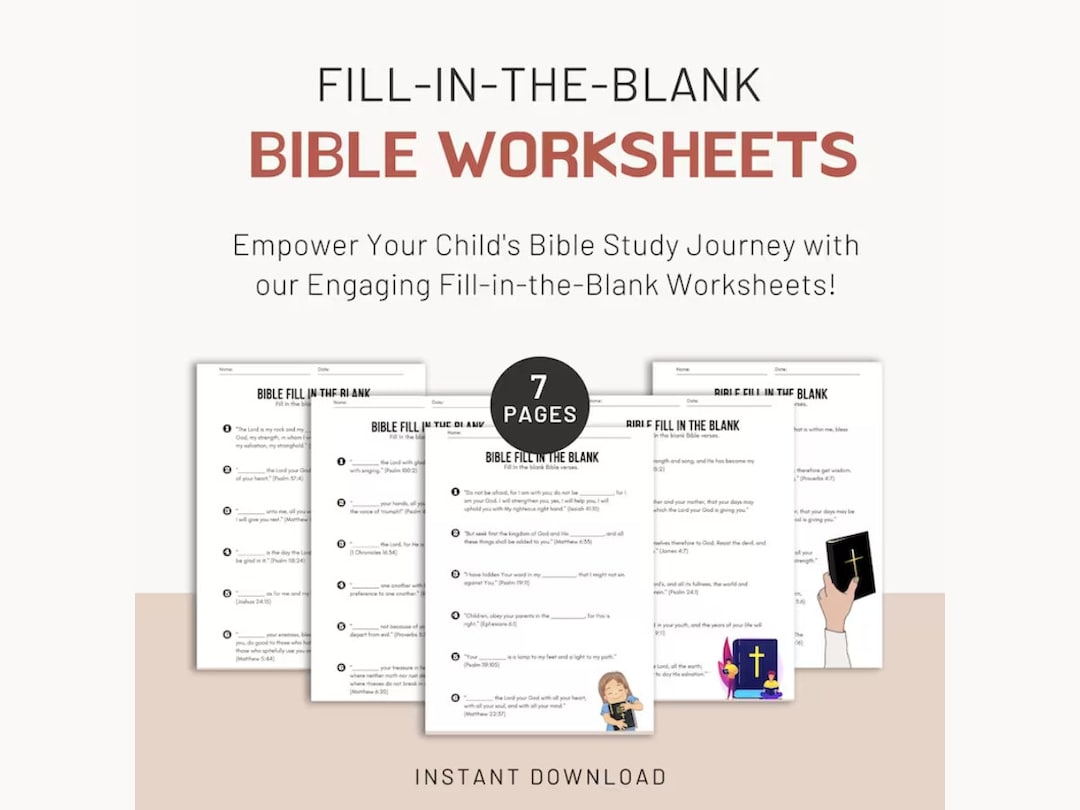 Bible Worksheets for Kids, Christian Homeschool, Sunday School Prints ...