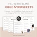 Fill-in-the-blank Bible Verse Worksheets, Homeschool Printables ...