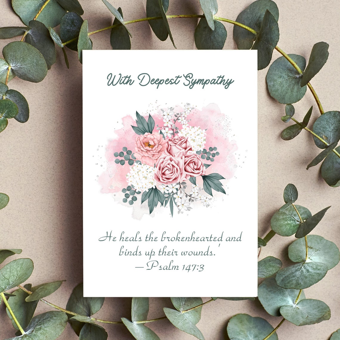 Christian Sympathy Card, Bereavement Card, Religious Sympathy Card ...
