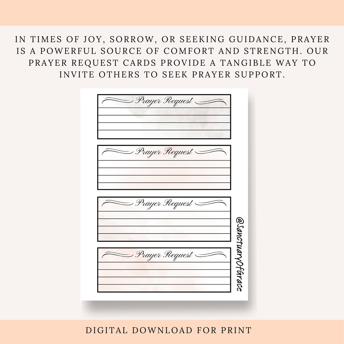 Prayer Request Cards, Church Handout, Printable Prayer Card Template ...