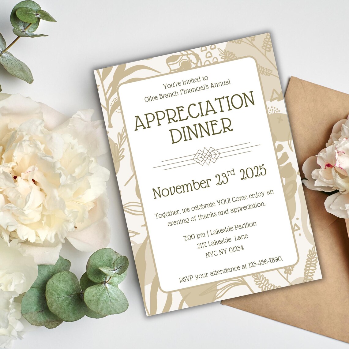 Editable Appreciation Dinner Invitation 5x7, Staff Appreciation Dinner ...