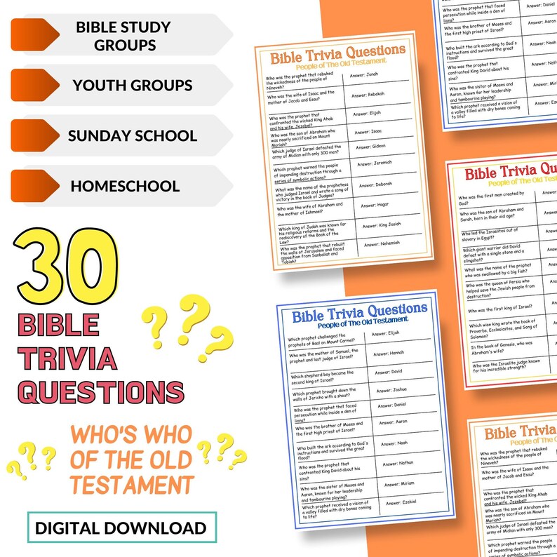 Bible Trivia Game, Bible Games, Sunday School, Printable Bible Game ...