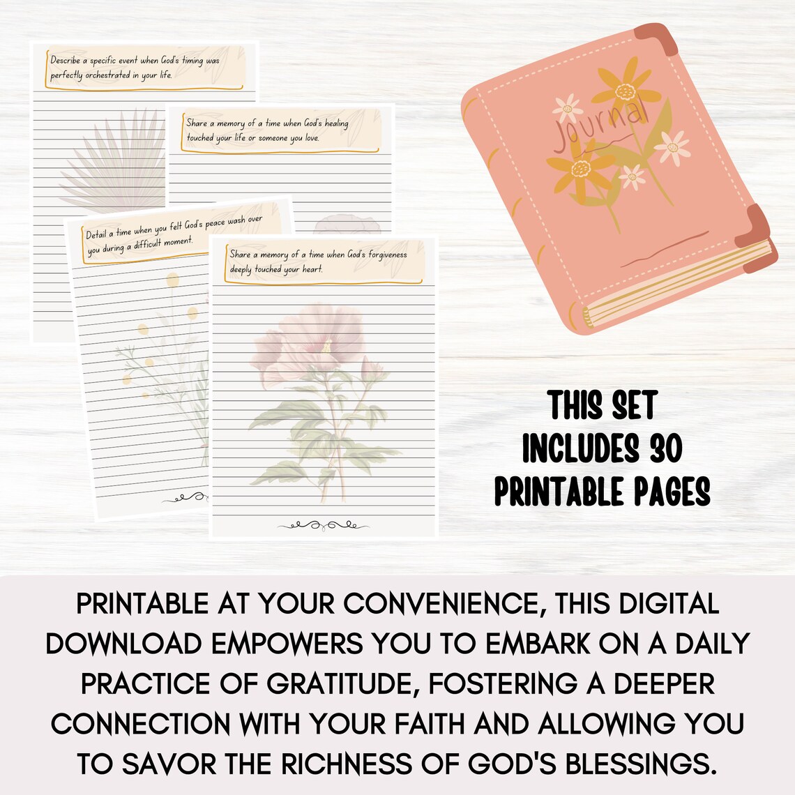 Christian Gratitude Journal Printable, Prayer Journal, Christian ...