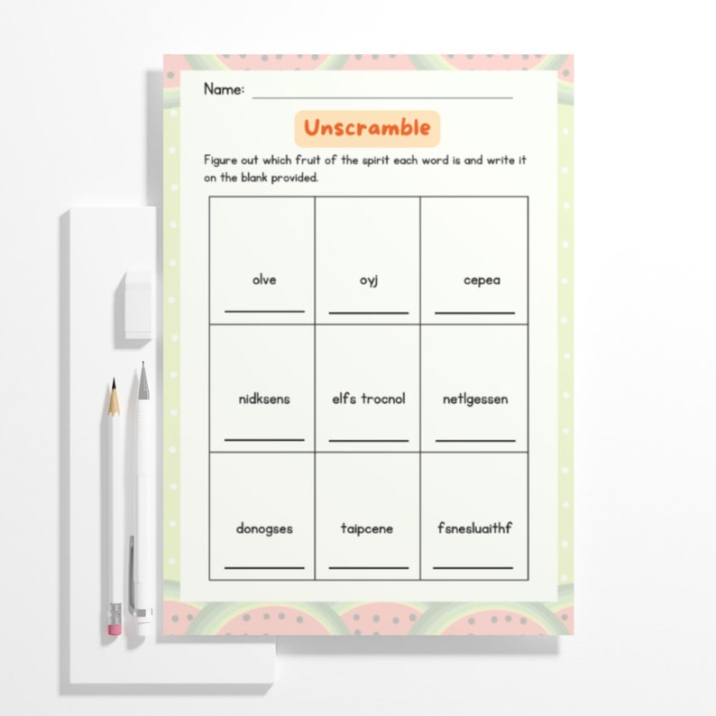 Fruit of the Spirit, Bible Study Printable, Sunday School, Sunday ...