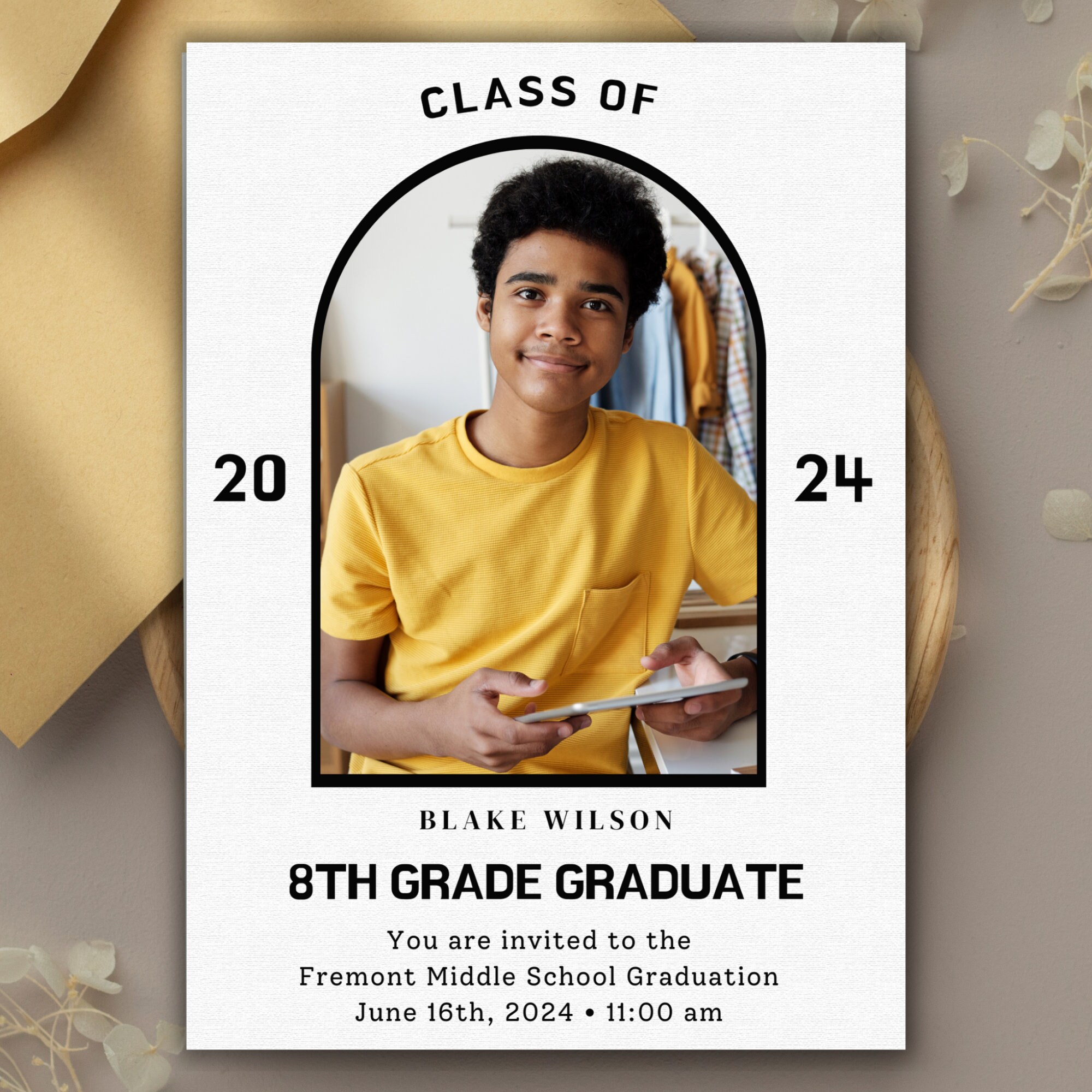 8th Grade Graduation Invitation, Graduation Invitation Instant Download ...