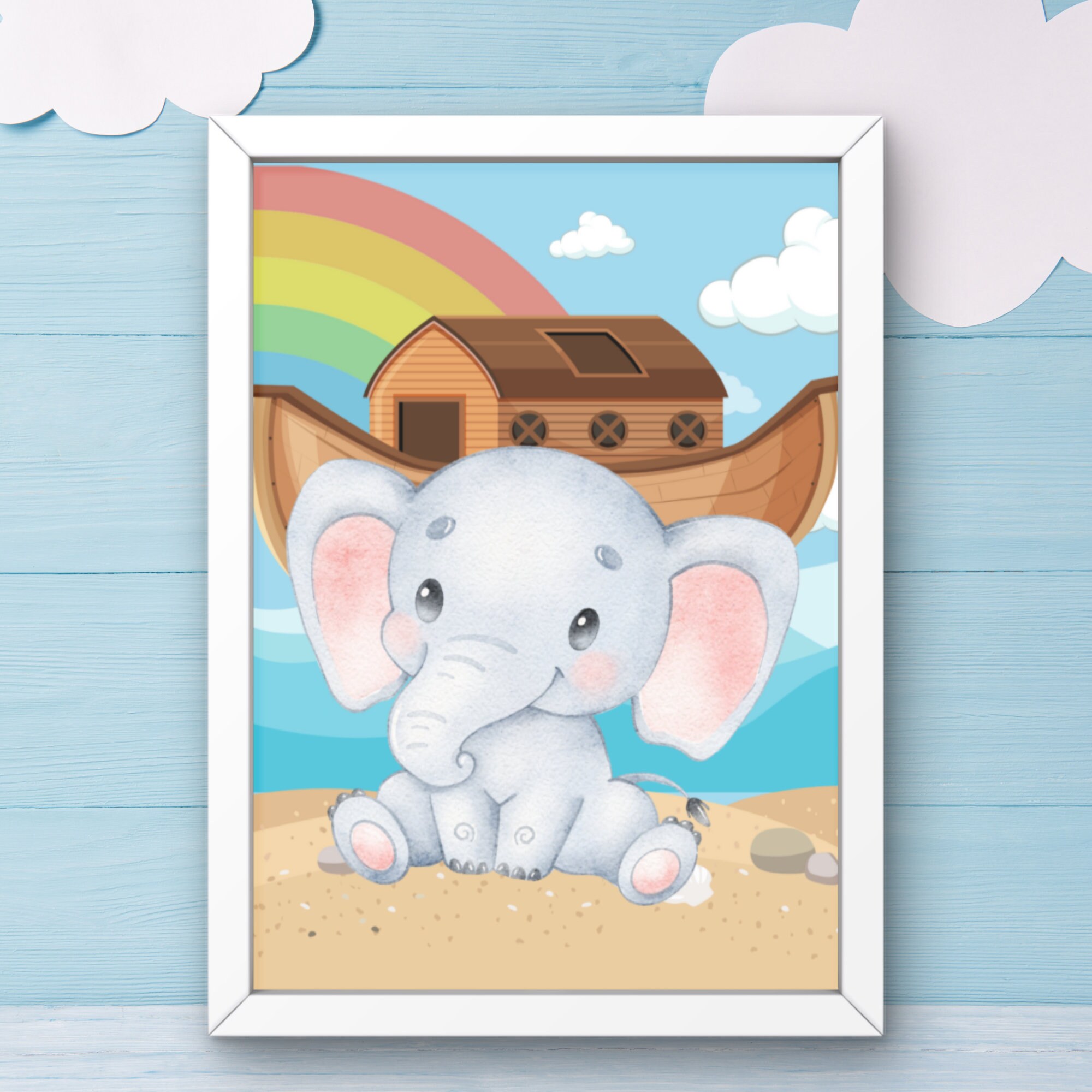 Noah's Ark, Noah's Ark Nursery, Noah's Ark Baby, Christian Nursery Art ...