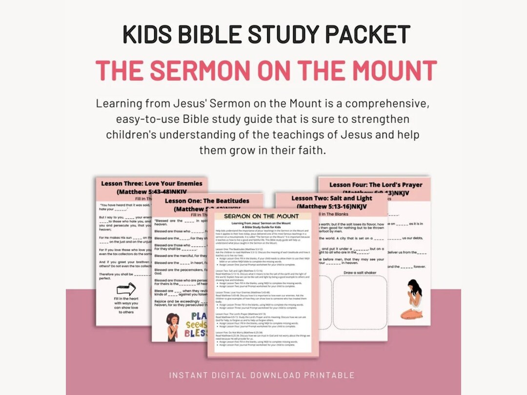 Sermon on the Mount, Kids Bible Study, Bible Study Guide, Bible Study ...