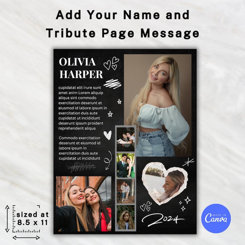 Yearbook Ads, Yearbook Template, Yearbook AD Template, Senior Yearbook ...