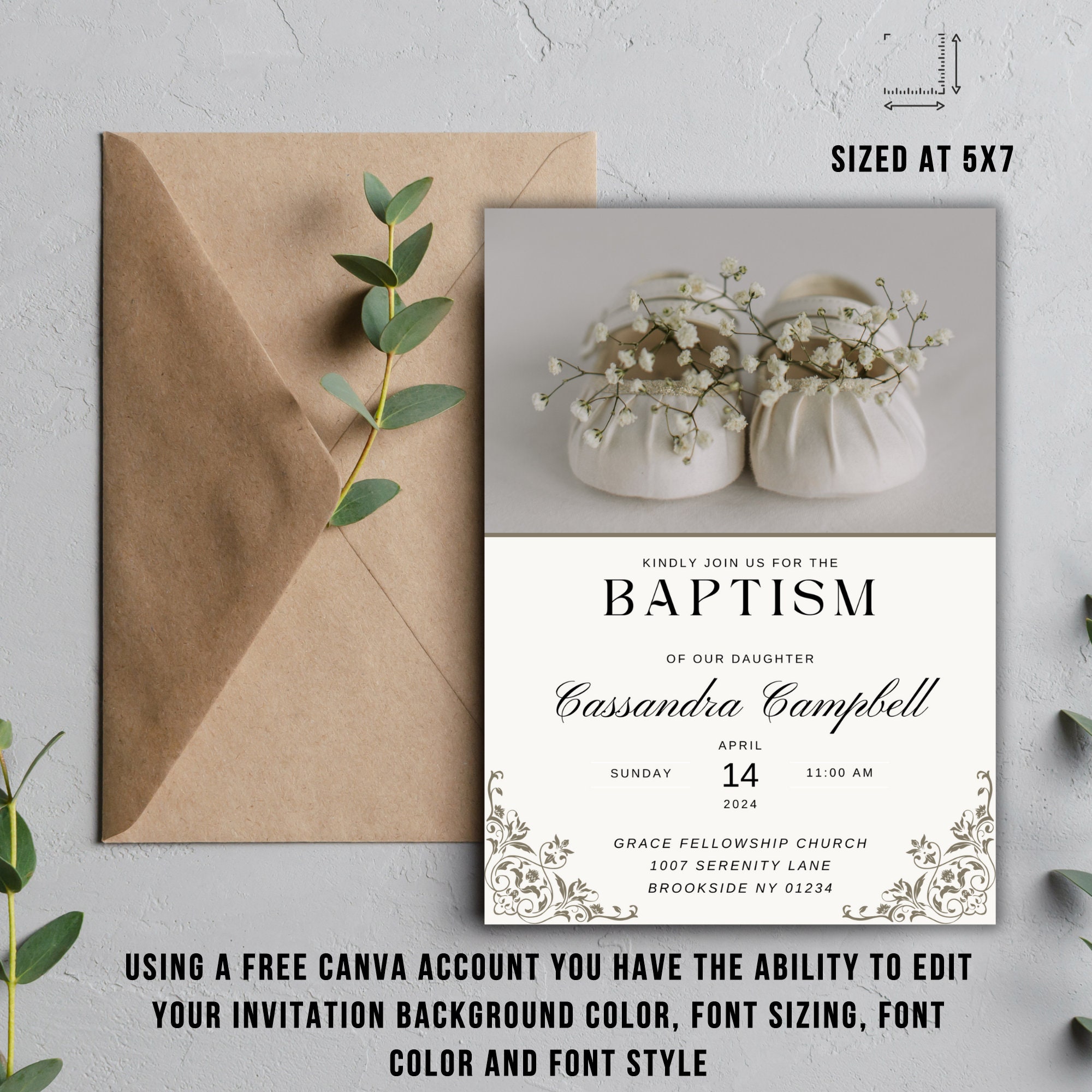 Editable LDS Baptism Invitation Baptism Invitation Template - Etsy