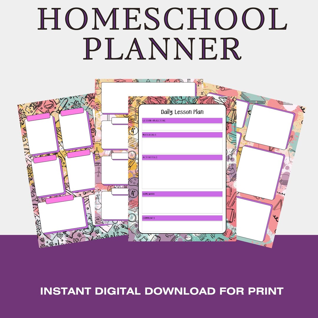 Homeschool Planner, Printable Homeschool Planner,homeschool Planner ...
