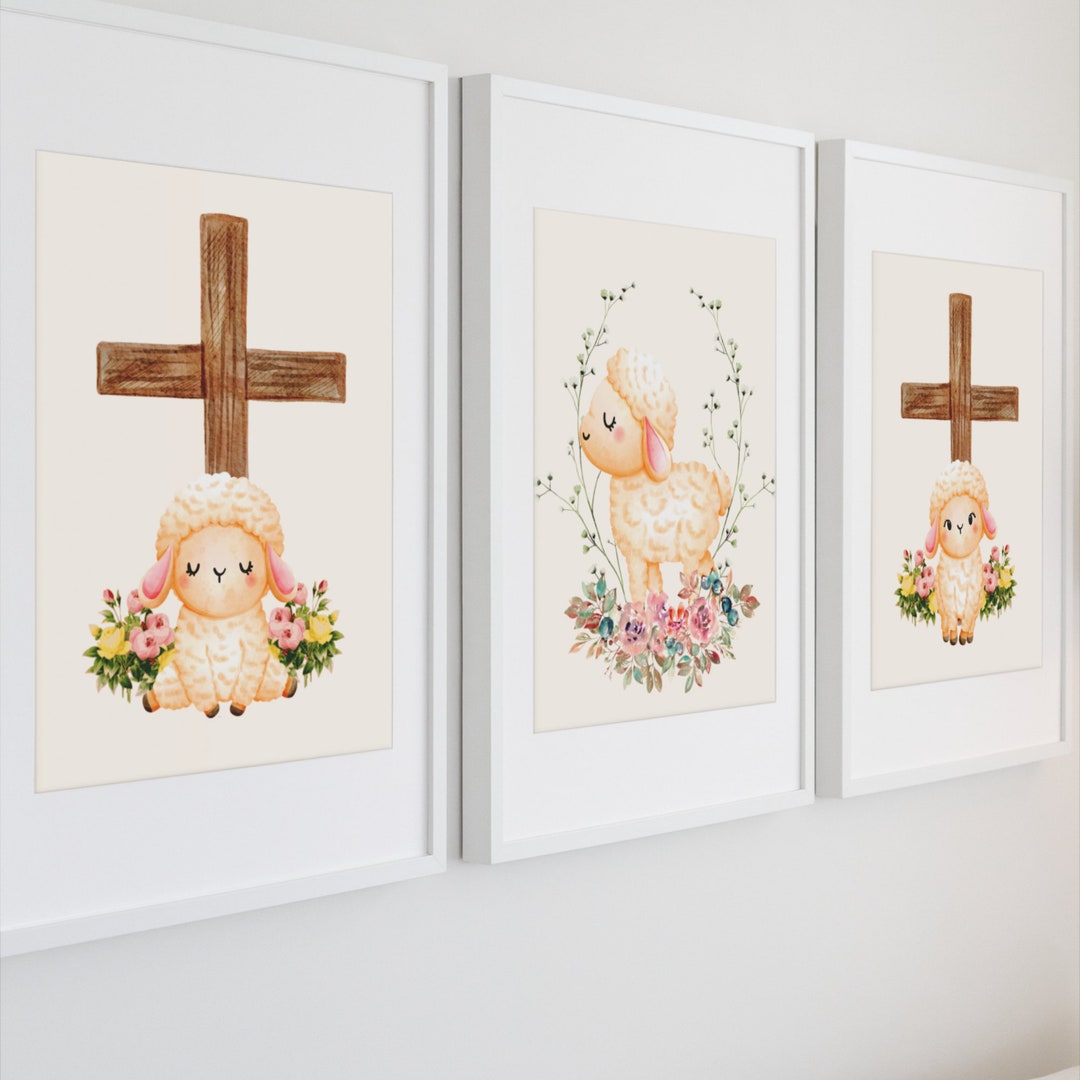 Christian Wall Art Little Lamb, Christian Nursery Wall Art, Nursery ...