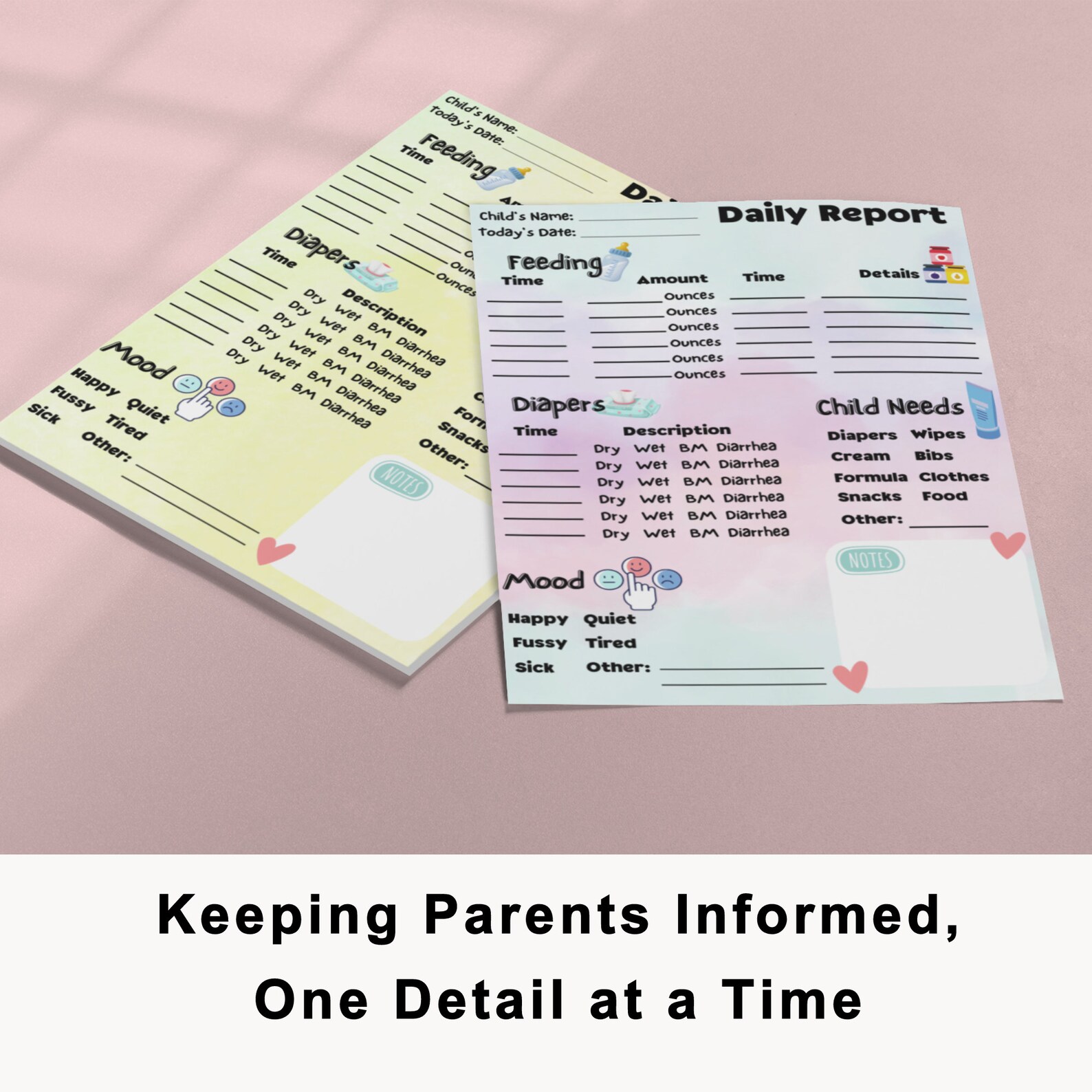 Daycare Daily Log, Childcare Management, Daycare Daily Report ...