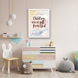 Children Are A Gift From God, Baptism Gift, Church Nursery Decor, Baby ...