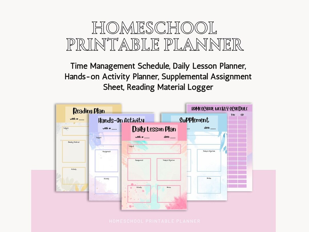Printable Homeschool Planner, Homeschool Planner, Homeschool Schedule ...