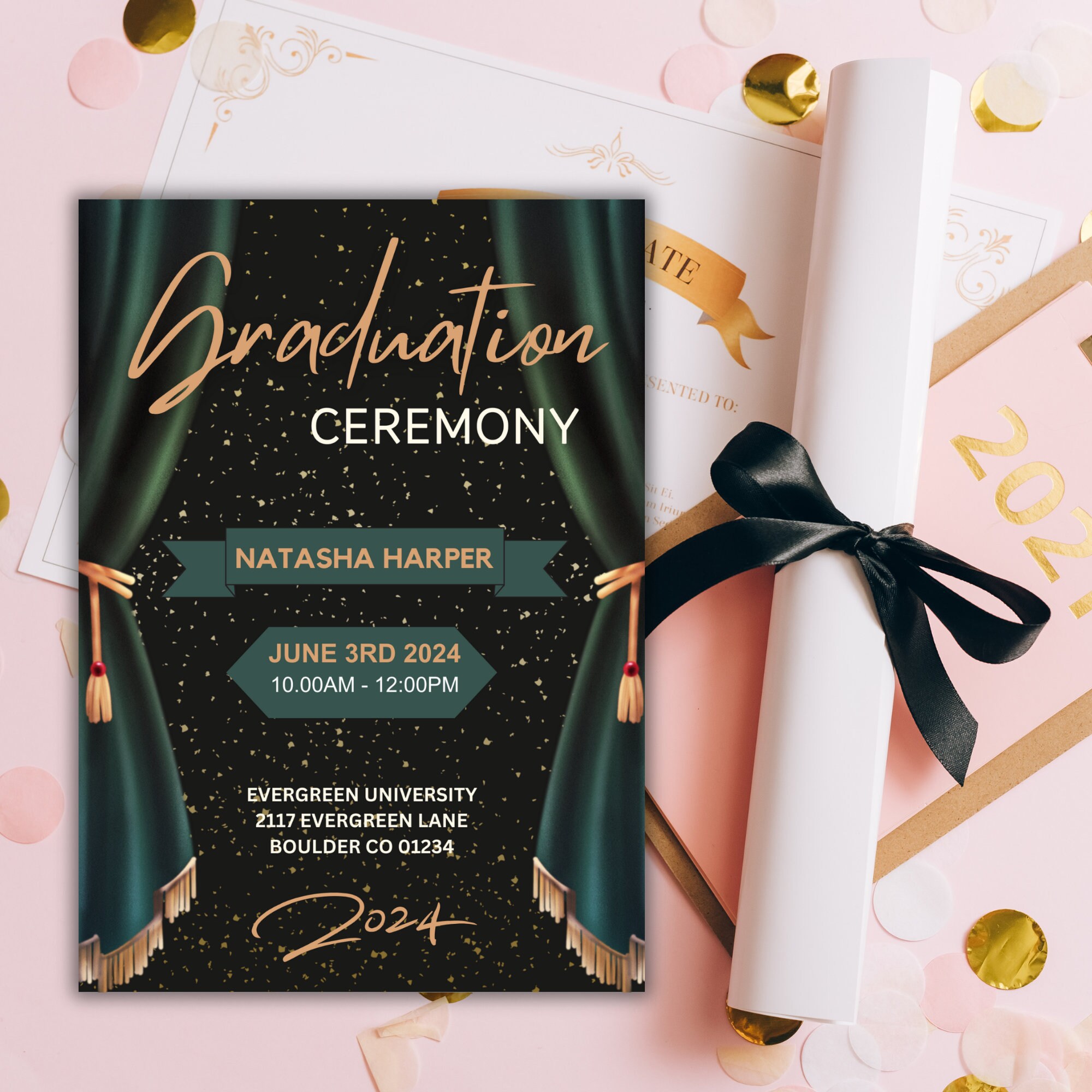 Graduation Invitation Template, Graduation Annoucement, College ...