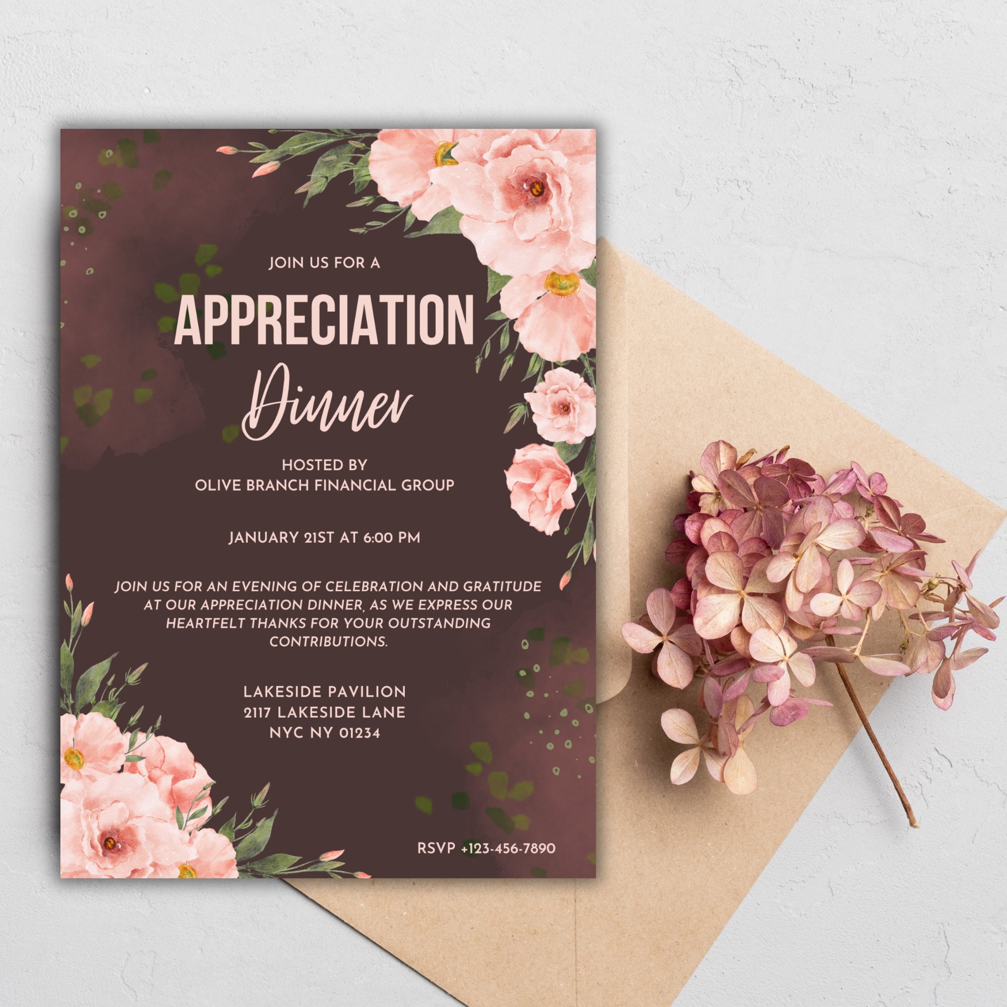 Appreciation Dinner Invitation, Dinner Party, Employee Appreciation ...