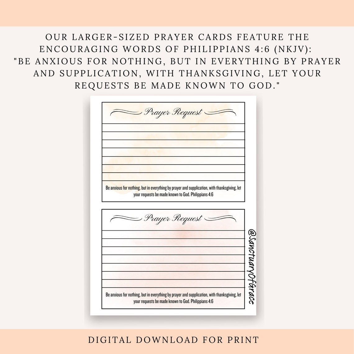 Prayer Request Cards, Church Handout, Printable Prayer Card Template ...