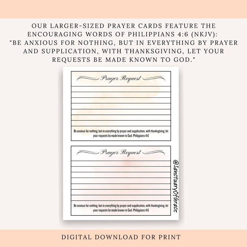 Prayer Request Cards, Church Handout, Printable Prayer Card Template ...