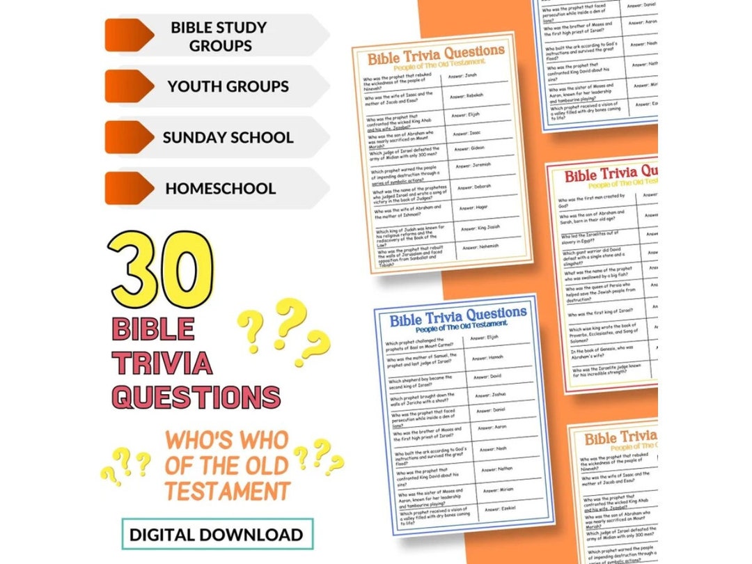 Bible Trivia Game, Bible Games, Sunday School, Printable Bible Game ...