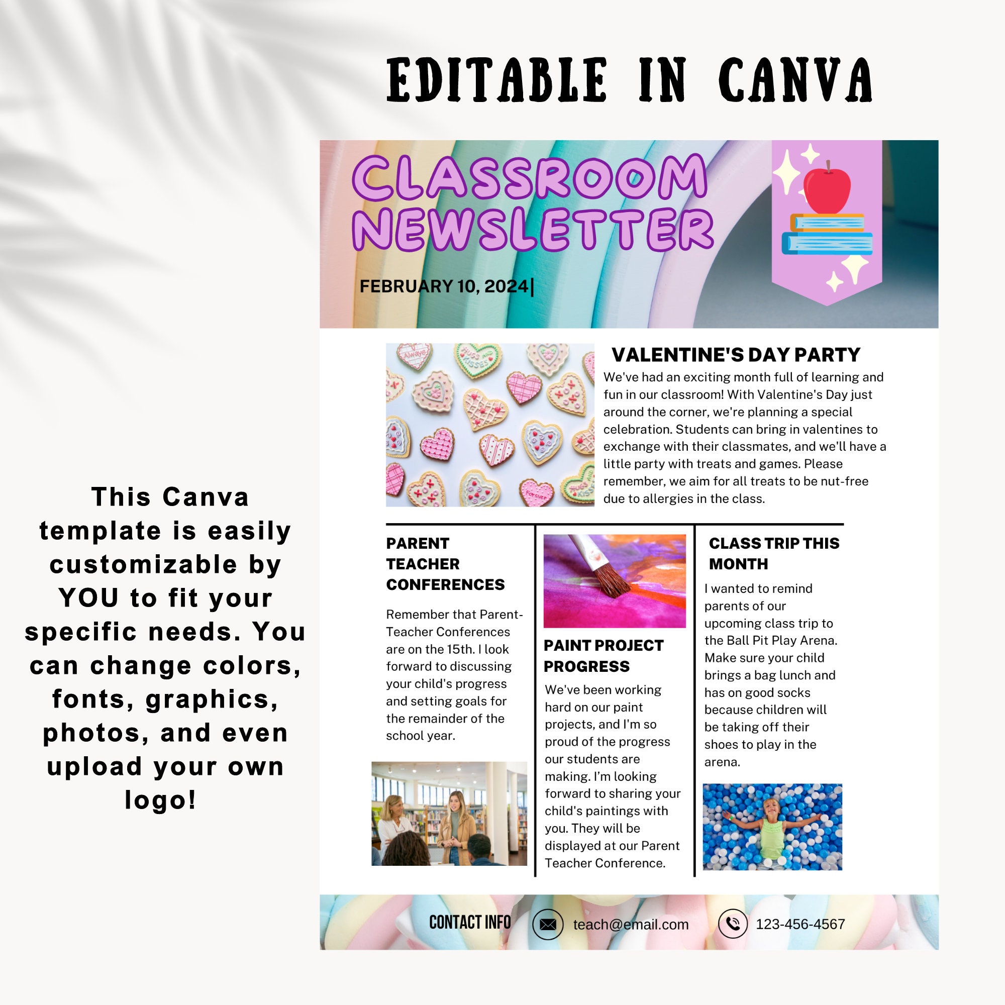 Newsletter Template, Newsletter Template School, Class Newsletter ...