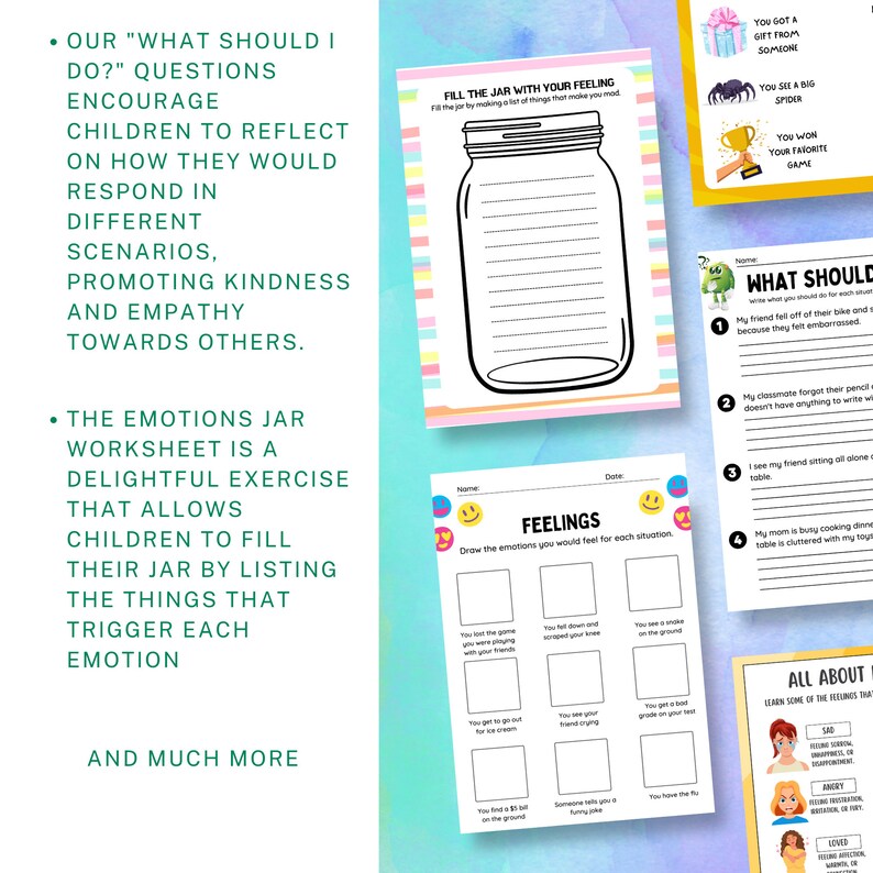 Emotions Worksheets for Kids, Feelings Chart, Mental Health, Coping ...