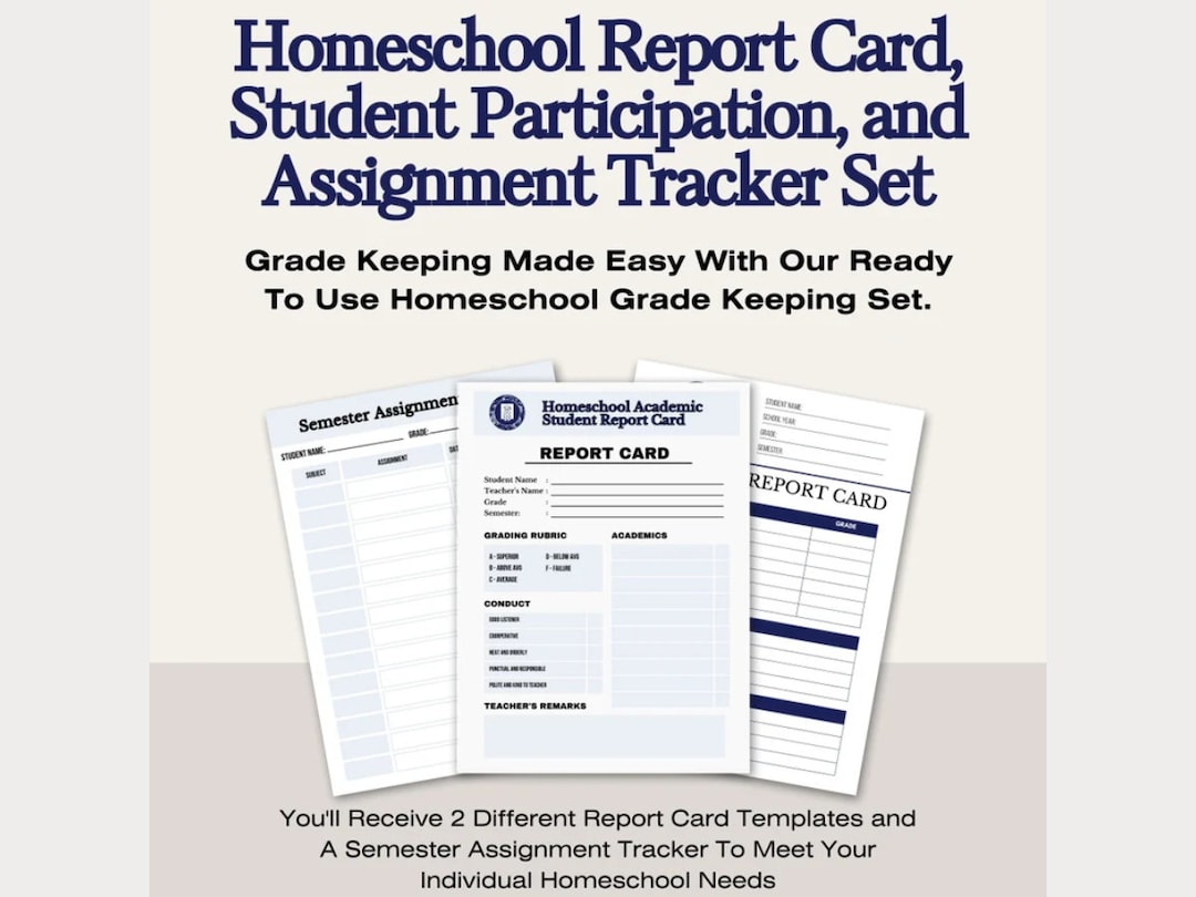 Homeschool Report Card, Homeschool Record Keeping, Homeschool Academic ...