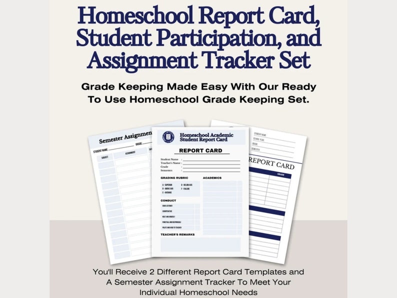 Homeschool Report Card, Homeschool Record Keeping, Homeschool Academic ...