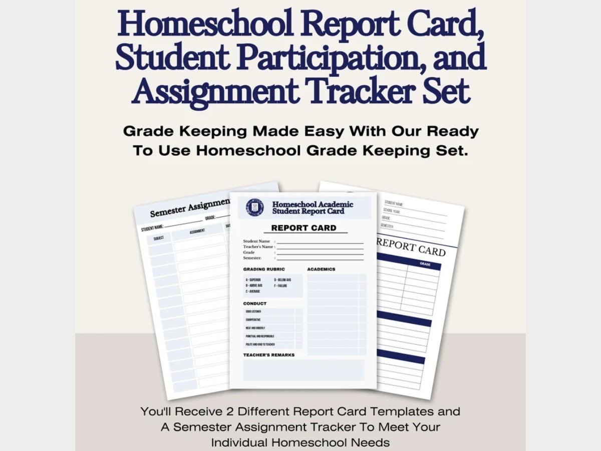 Homeschool Report Card, Homeschool Record Keeping, Homeschool Academic ...