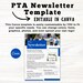 PTA Newsletter, Editable Newsletter Template, Email Newsletter Template ...