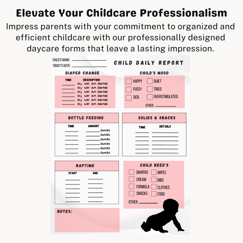 Daycare Daily Log, Childcare Management, Daycare Daily Report ...