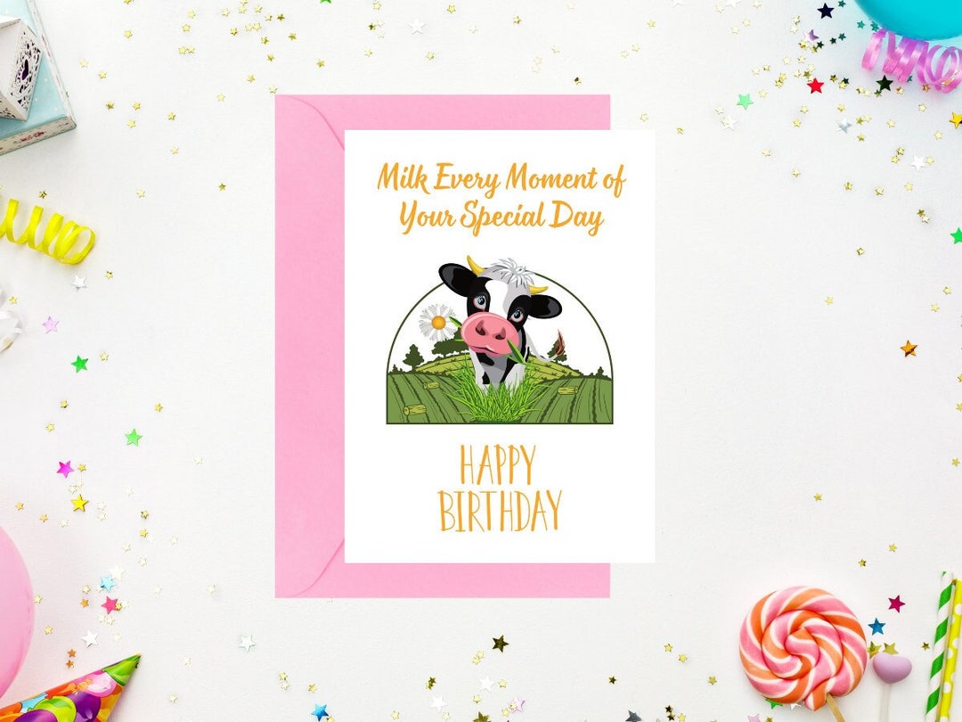 Funny Cow Card Cow Birthday Card Printable Birthday Card - Etsy